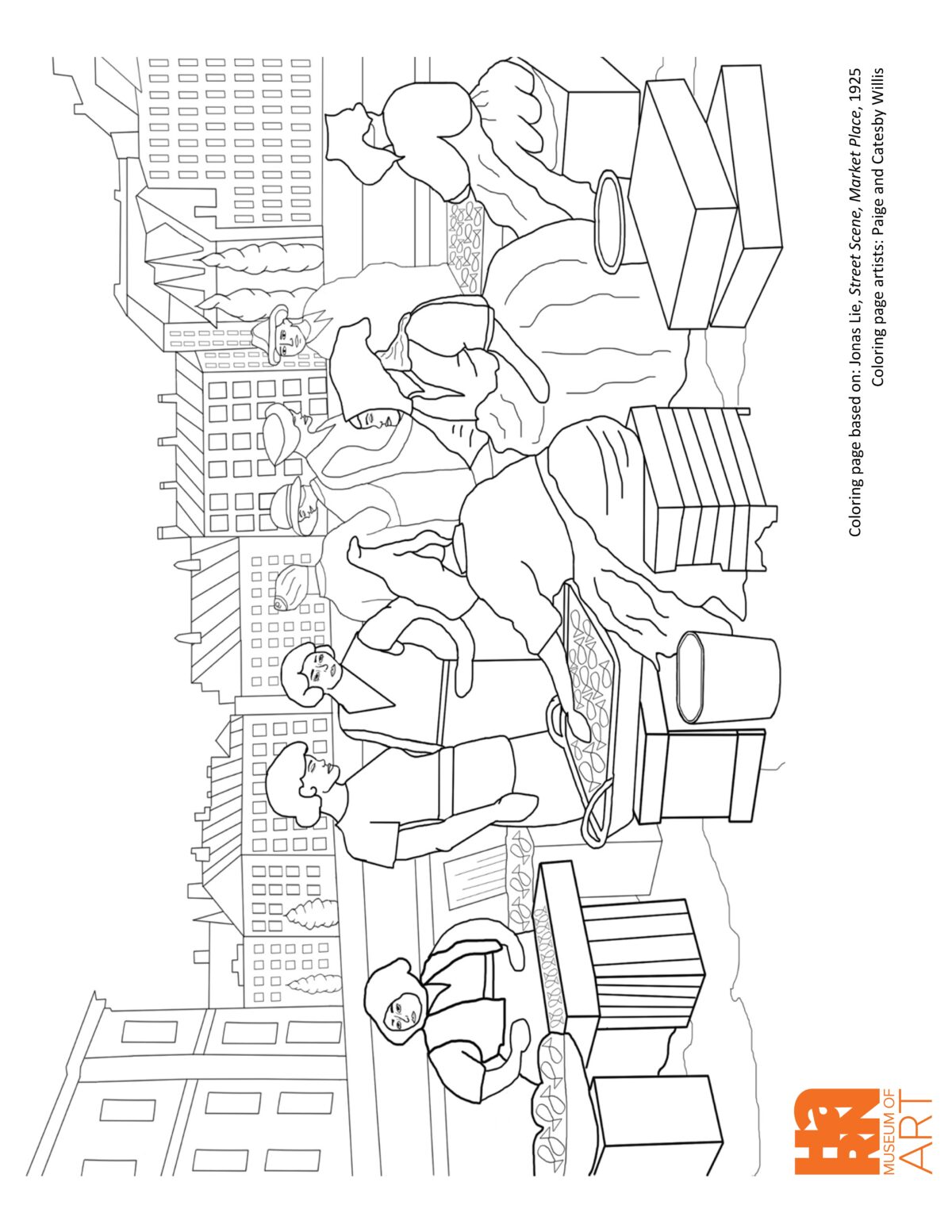 Street Scene Print Coloring Page Inspired by Jacob Lawrence - Harn ...